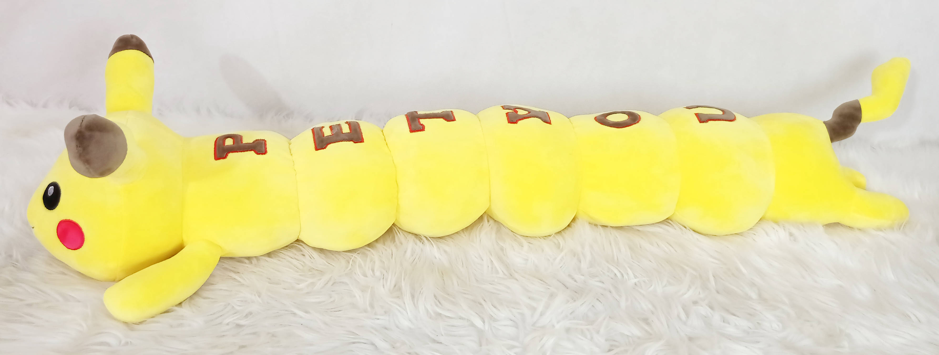 {M'SIA STOCK} CATERPILLAR PIKACHU（Stretch Cotton）Long Pillow SOFTTOYS ...